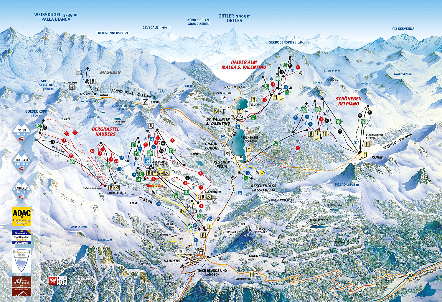 Nauders Tirol, Skiparadies Reschenpass (inkl. Skigebiet Nauders ...
